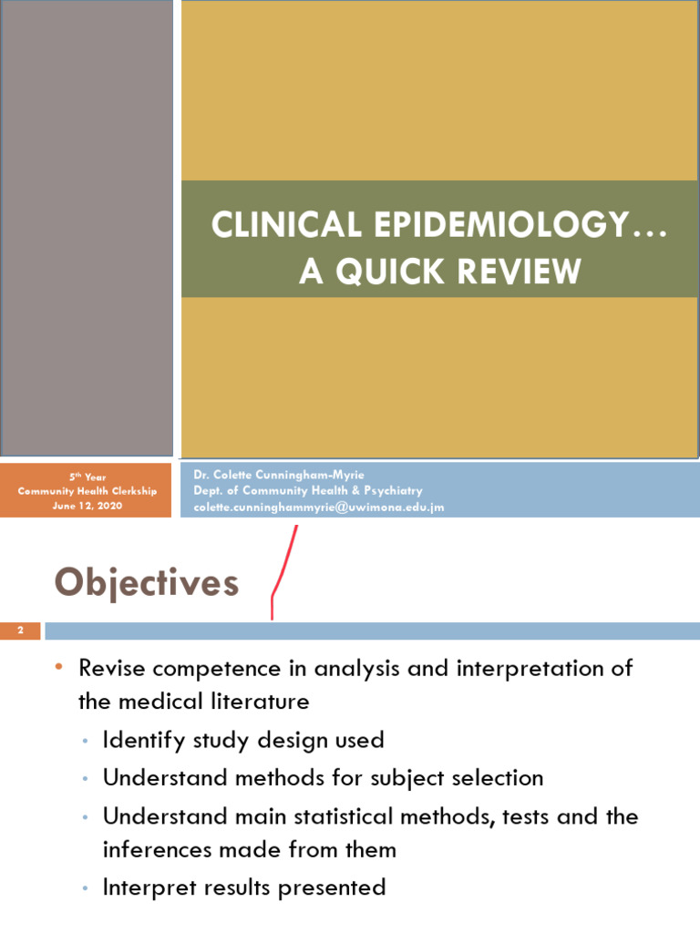 Clinical Epi Part 1 and 2 | PDF | Sensitivity And Specificity | Cohort ...