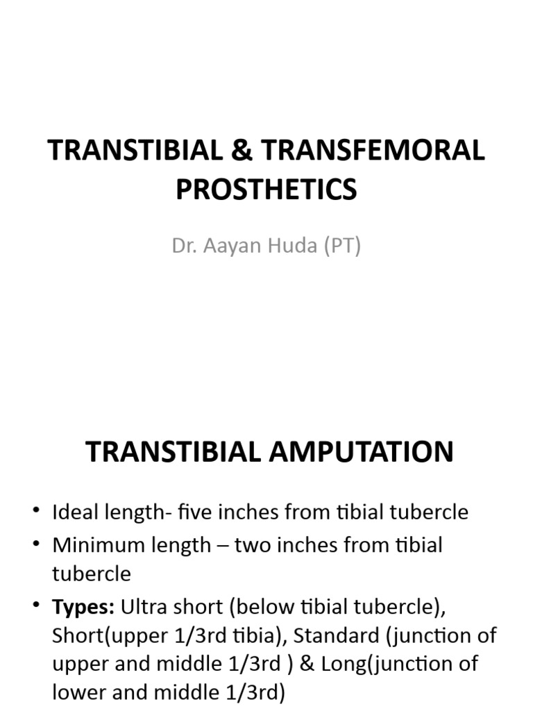 Transtibial and Transfemoral Prosthetics Guide | PDF | Prosthesis | Knee
