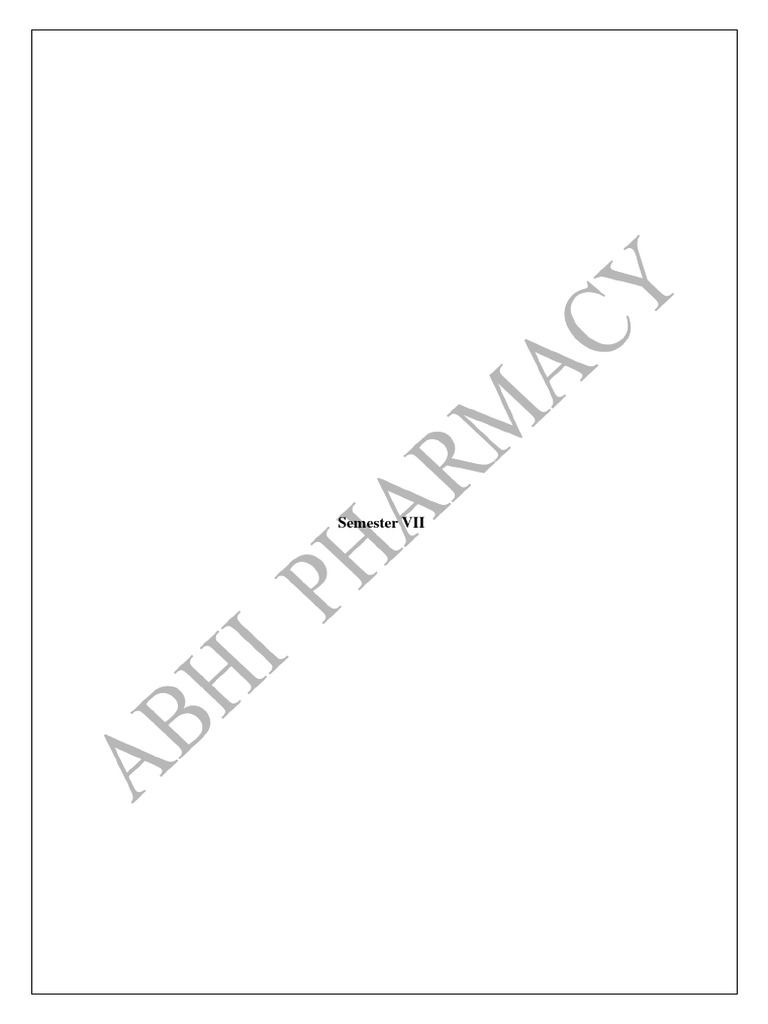B.Pharm 7th Semester Syllabus | PDF | Pharmacy | Over The Counter Drug