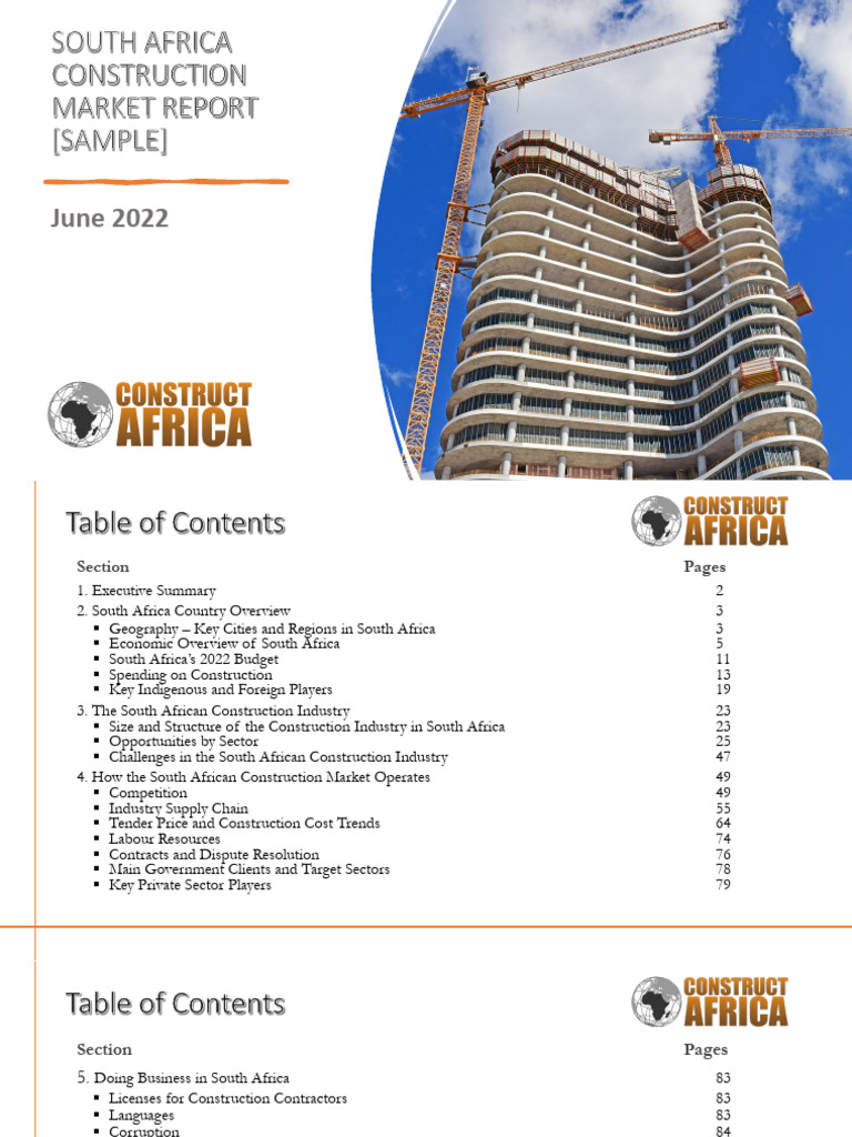 SWOT Analysis SA Construction Market Report June 2022 | PDF ...