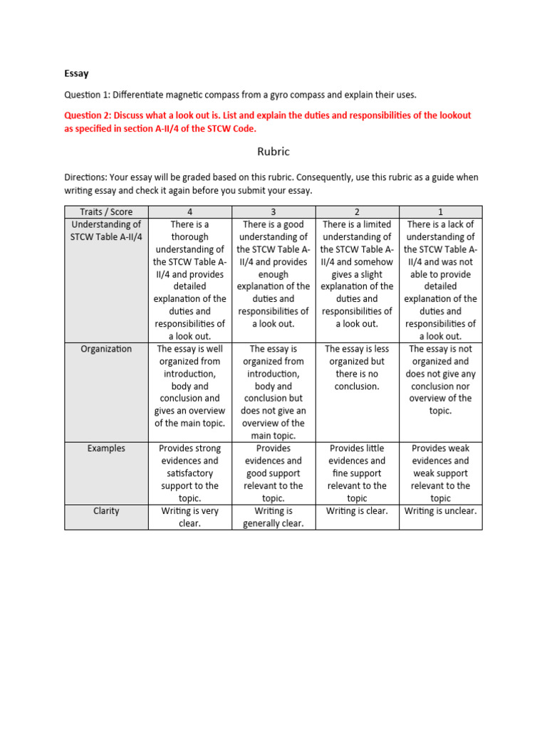 Essay Rubric Llapitan Caguitla | PDF | Essays
