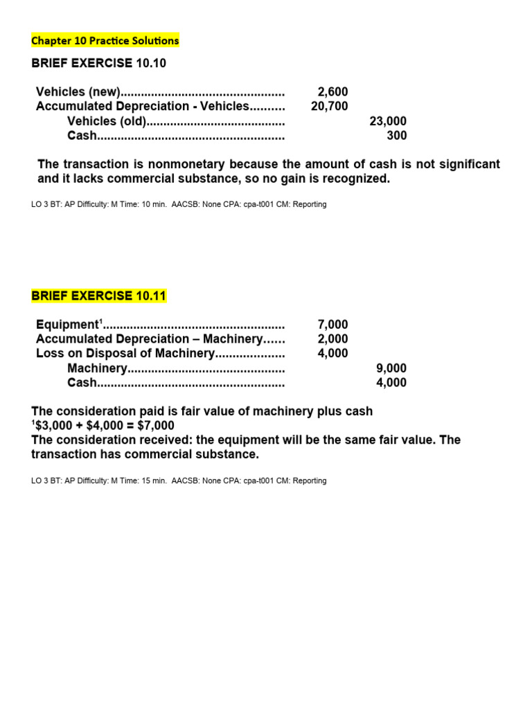 Chapter 10 Practice Solutions | Download Free PDF | Depreciation | Financial Markets