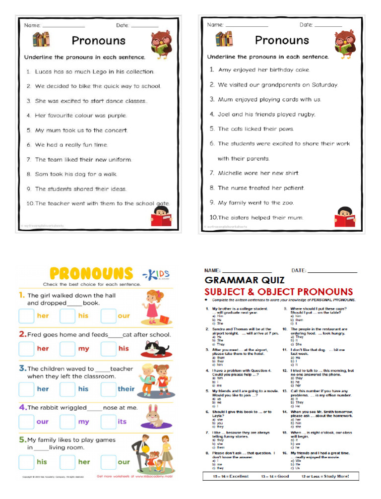Pronoun worksheet | PDF