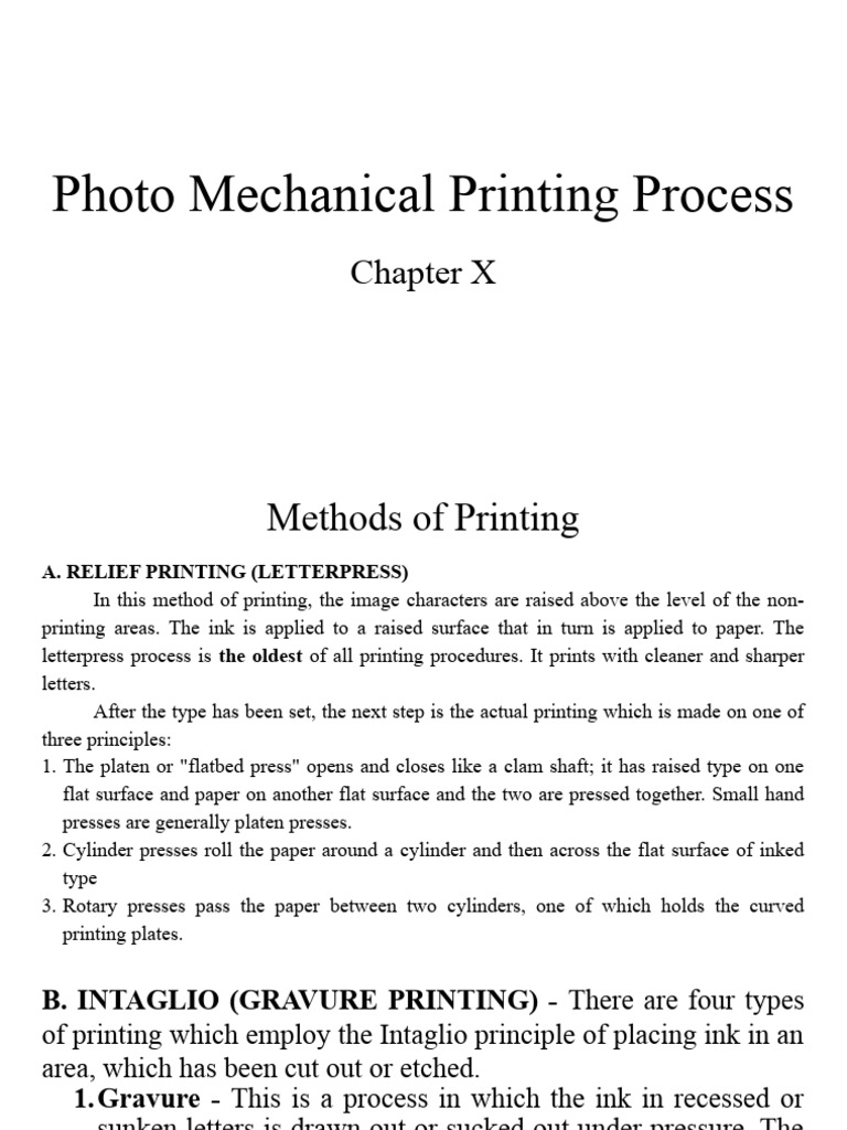 FORC104 CHAPTER 10 Photo Mechanical Writing Process | PDF | Printing ...