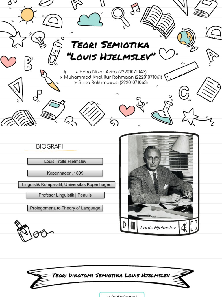Teori Semiotik Louis Hjelmslev | PDF | Seni & Disiplin Bahasa | Kajian Bahasa Asing