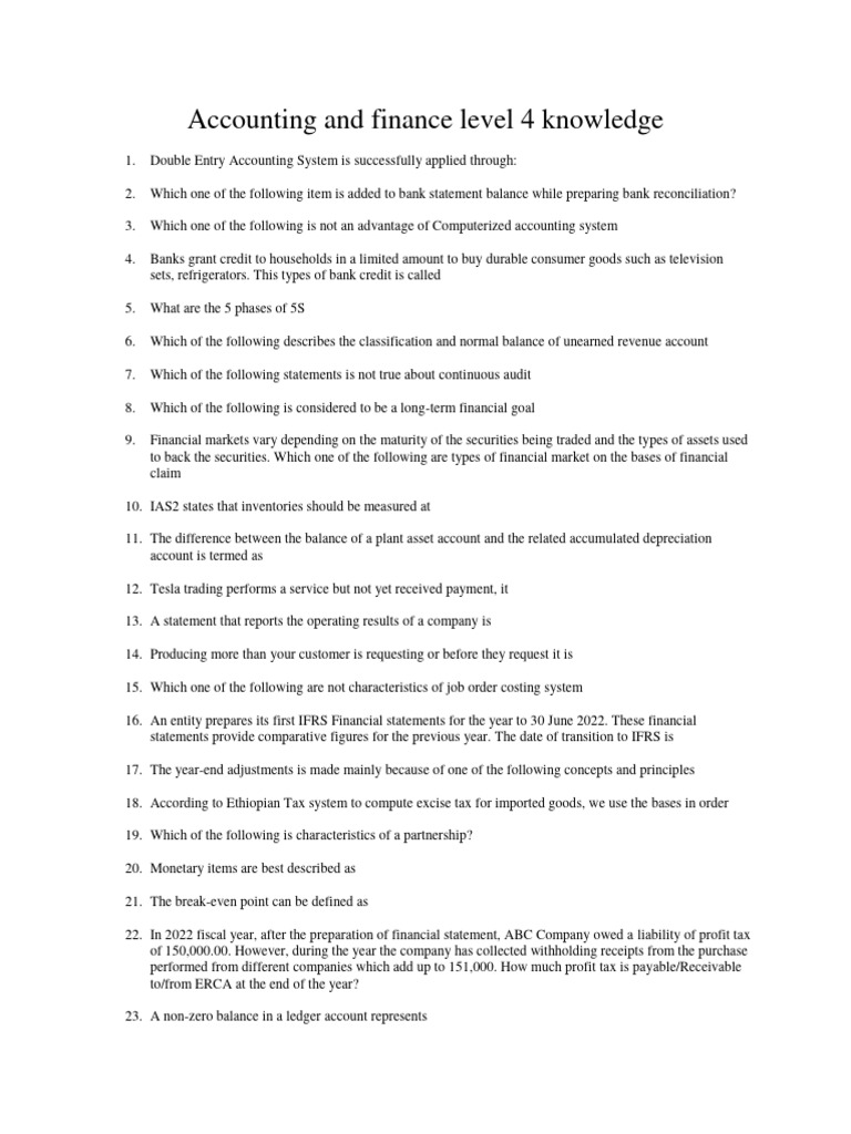 Acc Level 4 | PDF | Debits And Credits | Economies