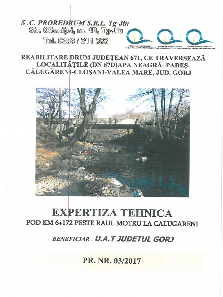 Expertiza Tehnica Pod KM 6+172 | PDF