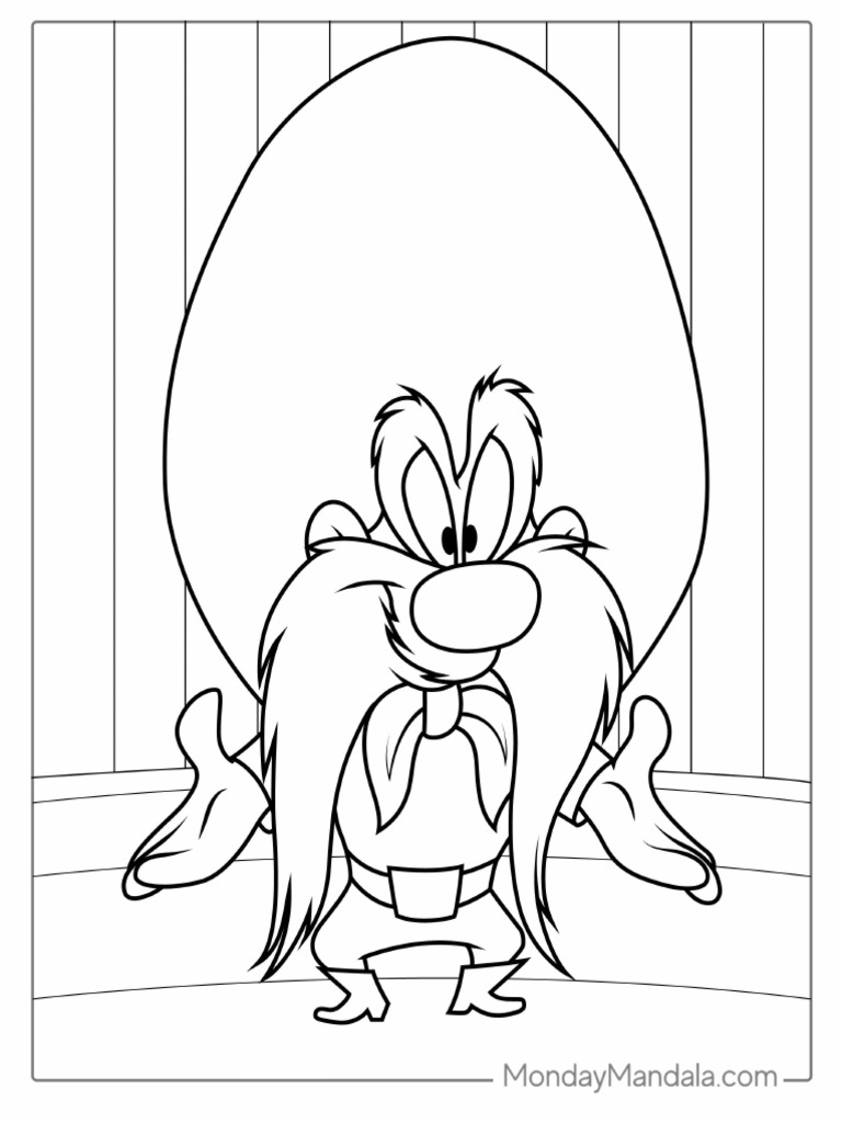 Yosemite Sam Looney Tunes Cowboy Coloring Page | PDF