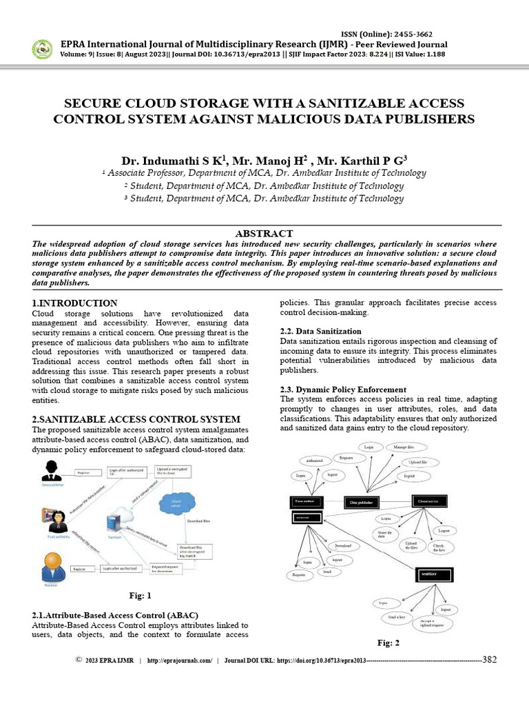 Secure Cloud Storage With A Sanitizable Access Control System Against ...