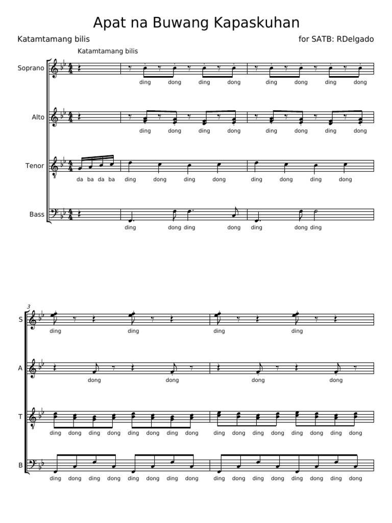 Apat Na Buwang Kapaskuhan - Philippine Madrigal Singers | PDF