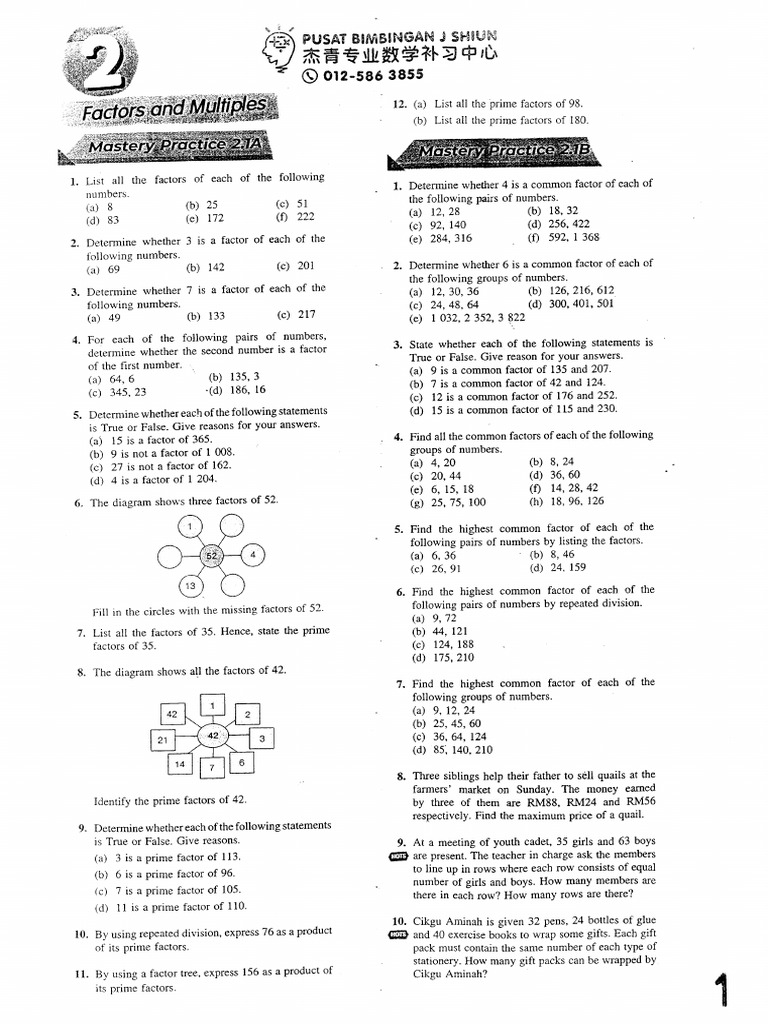 F1 C2 Mathematics | PDF | Arithmetic | Elementary Mathematics