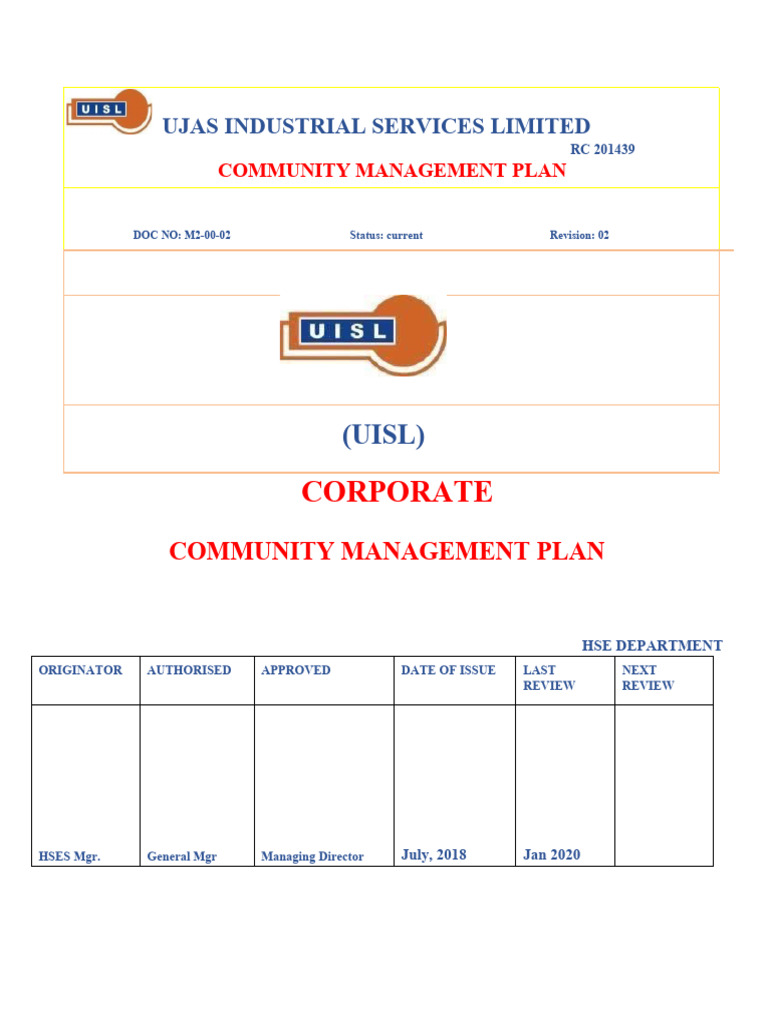 UJAS Community Management Plan 2021-2023 | PDF | Employment | Consultant