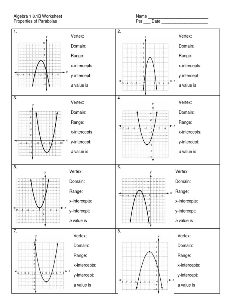 Quadratic Worksheet | PDF | Quadratic Equation | Zero Of A Function