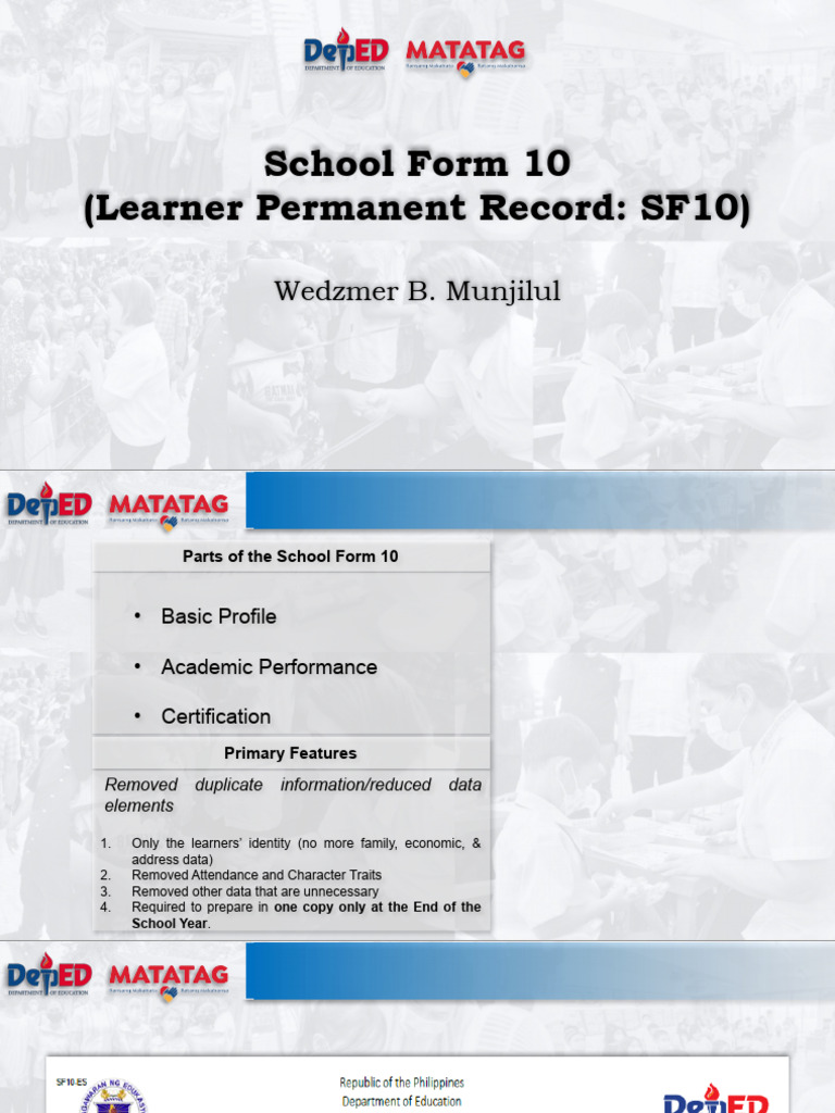 SF10 Policy Presentation | PDF | Birth Certificate