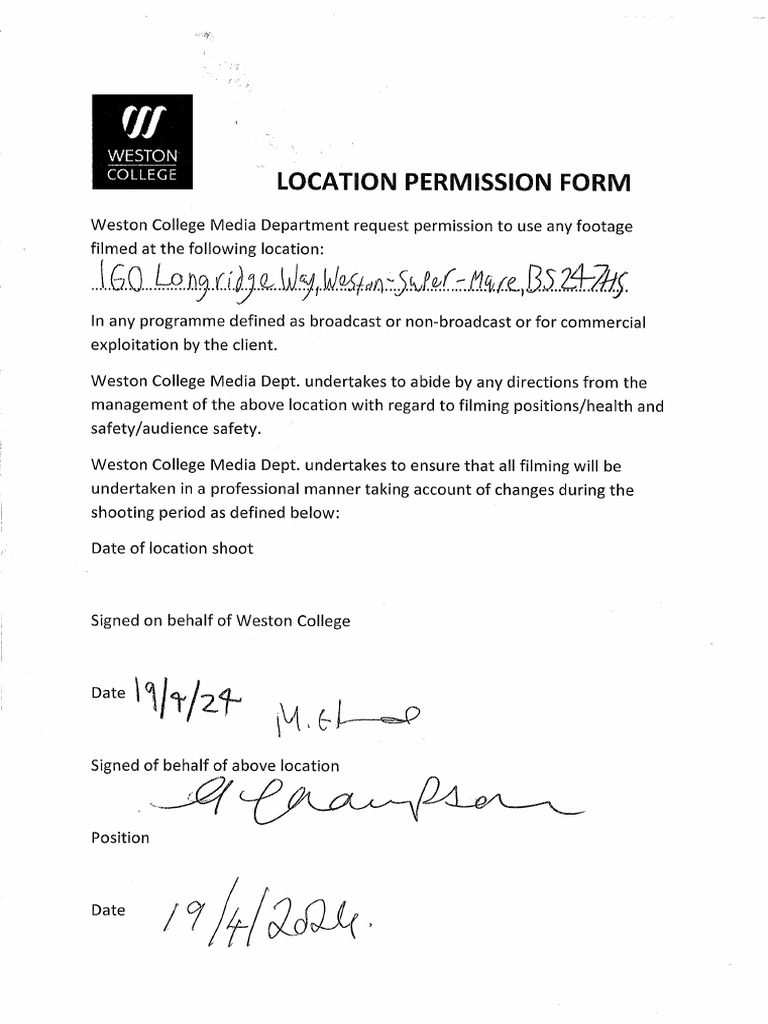 Permission Forms | PDF