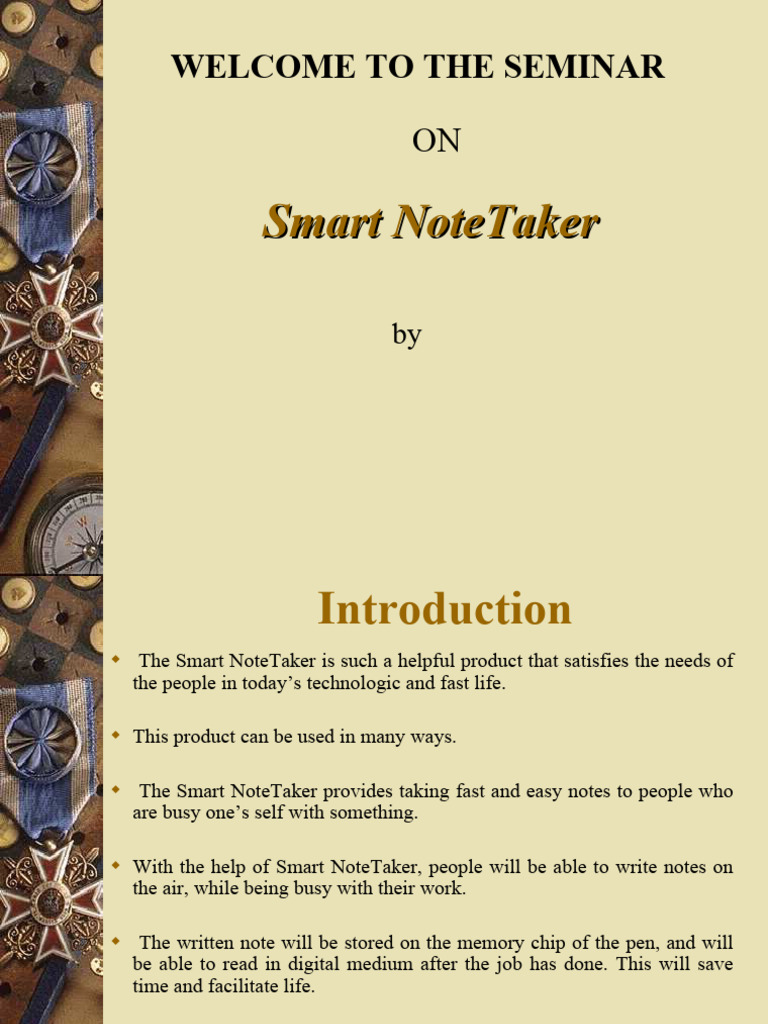 Smart Note Taker | PDF | Personal Computers | Laptop