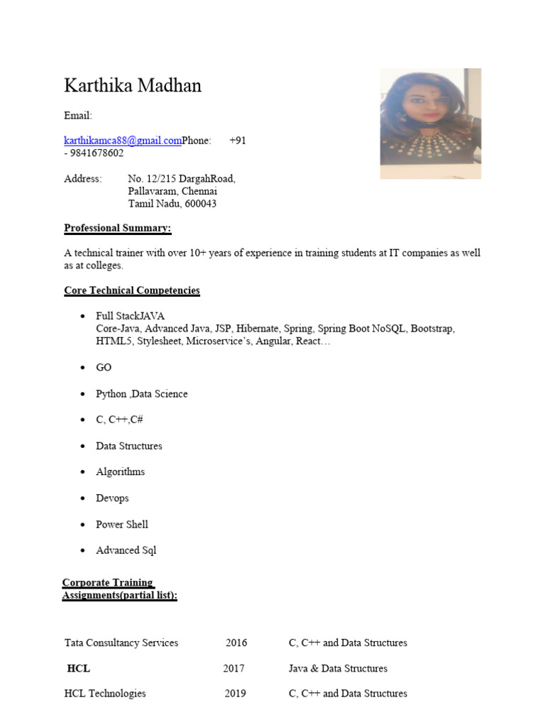 Resume - Karthika Thangaraj-April | PDF | Computing | Computer Science