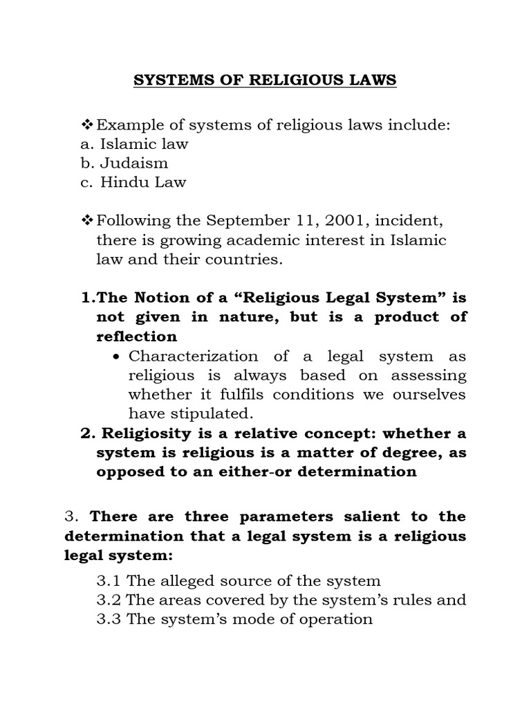 Systems of Religious Laws | Download Free PDF | Halakha | Bible