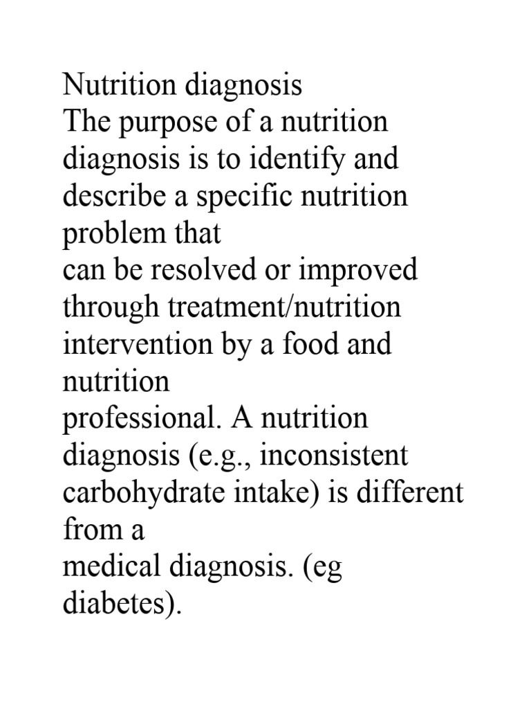 Nutrition Diagnosis | PDF | Edema | Medical Diagnosis