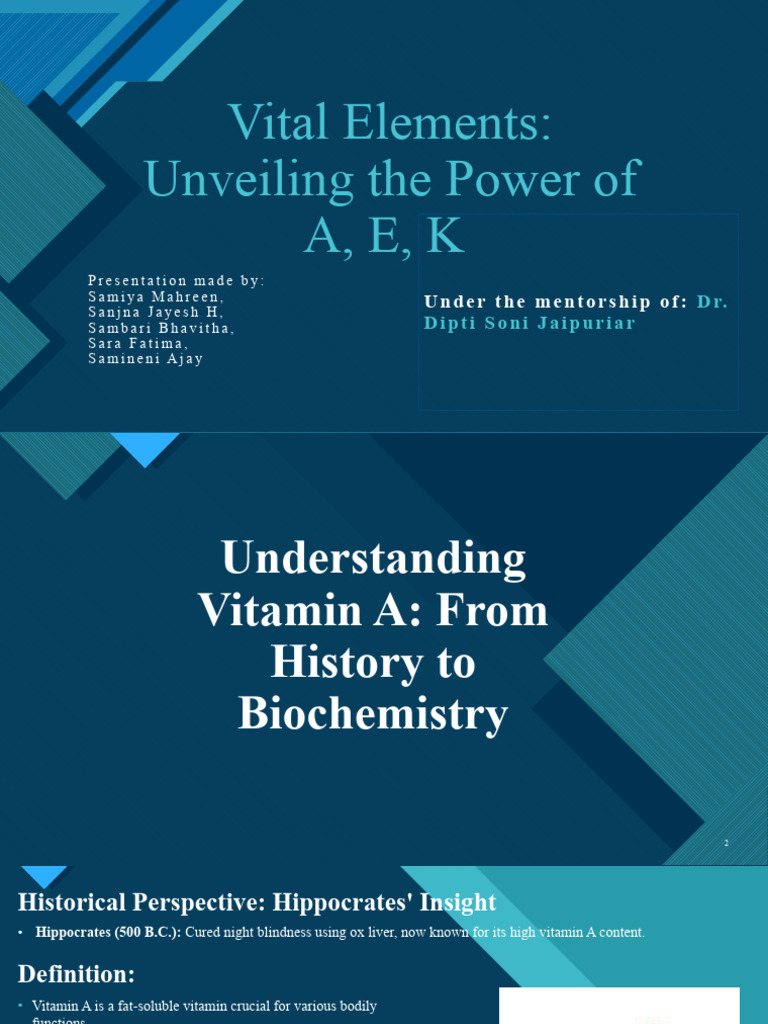 Official Vit A e and K | PDF | Vitamin E | Vitamin A