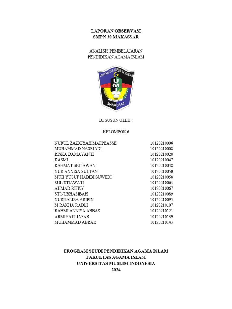 Laporan Observasi Fix 2 | PDF