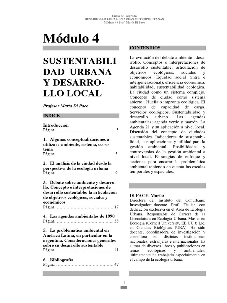 Maria_Di_Pace_Sustentabilidad_urbana | PDF | Entorno natural | Sistema