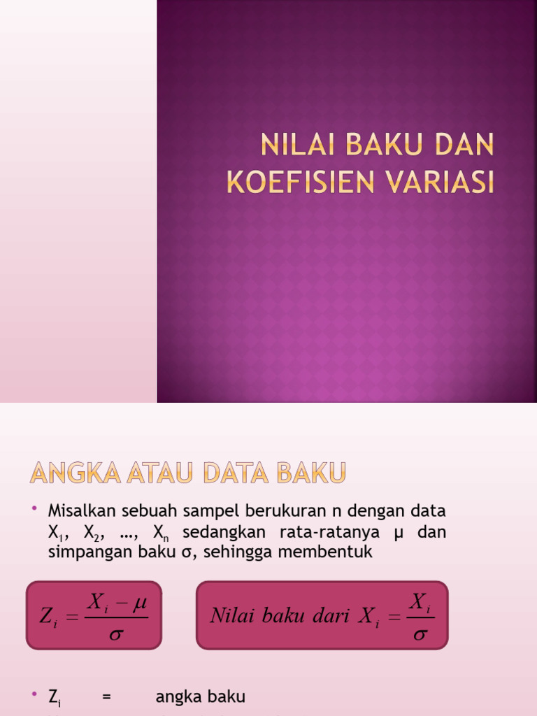 Koefisien Variasi dan Angka Baku | PDF | Metode & Bahan Ajar