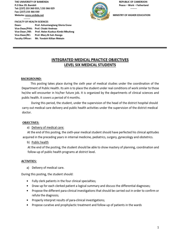 Level 6_IMP objectives | PDF | Medical Specialties | Clinical Medicine