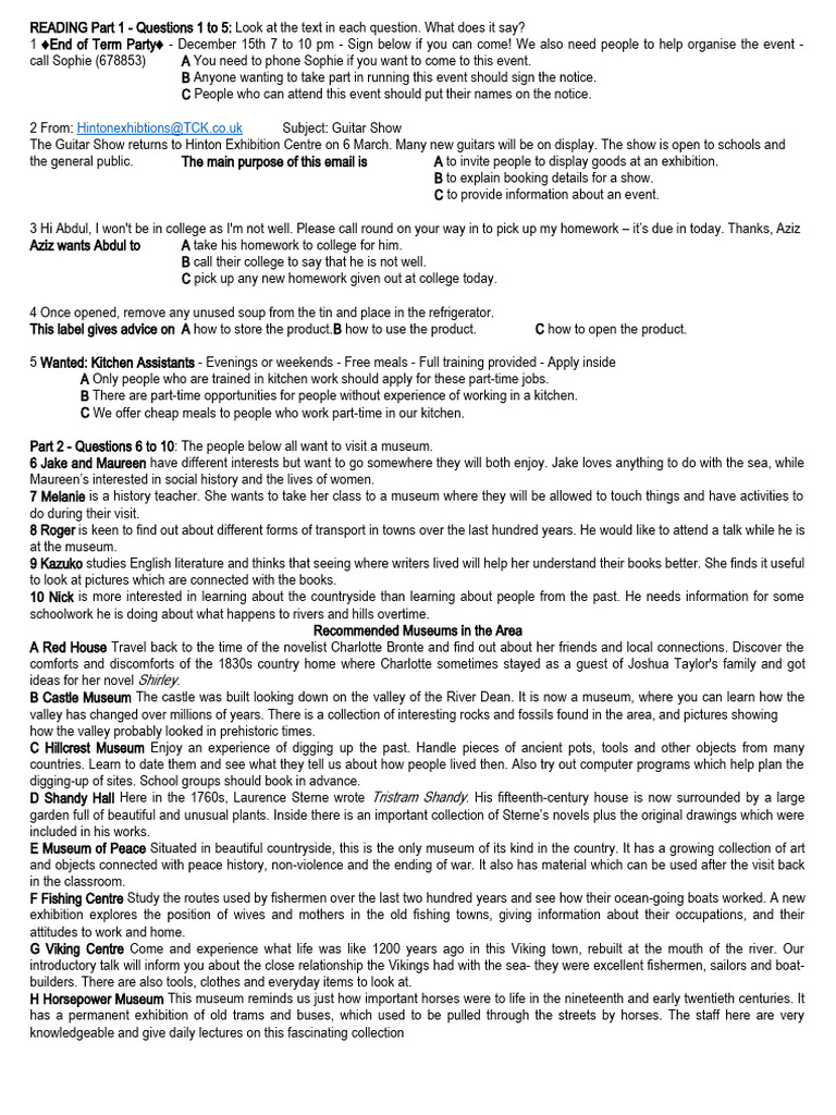 PET 7 - Test 4 | Download Free PDF | Laurence Sterne