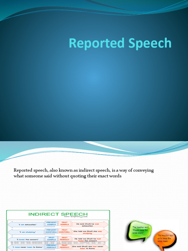 Reported Speech | PDF | Perfect (Grammar) | Language Mechanics