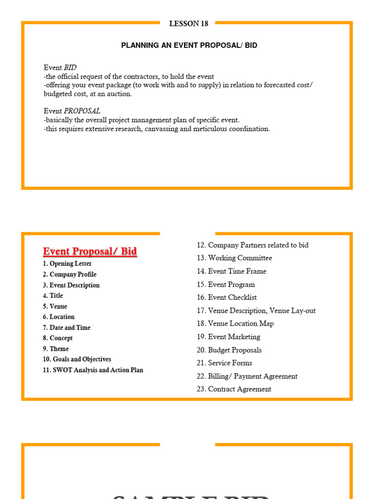 Sample Event Bid | PDF | Fundraising