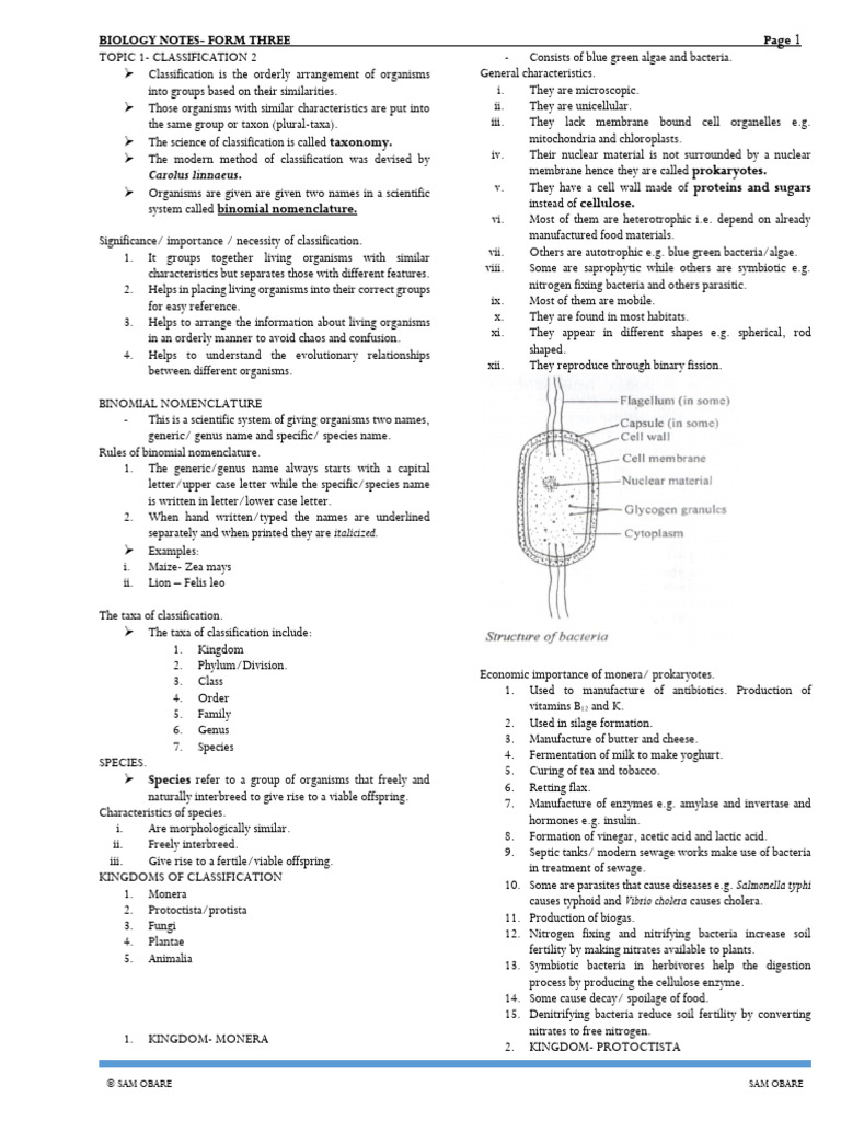Form 3 Biology Final Notes-1 | PDF | Leaf | Sexual Reproduction