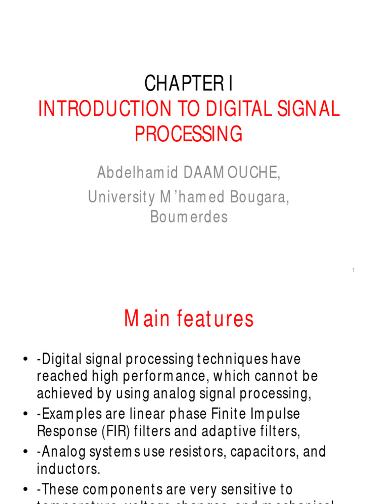 Introduction to Digital Signal Processing | PDF | Digital Signal ...
