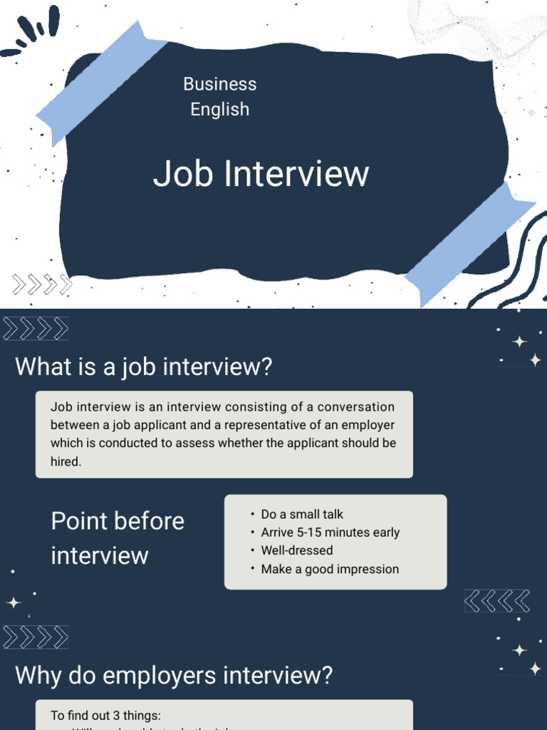 Job Interview - Business English | PDF | Job Interview | Human ...