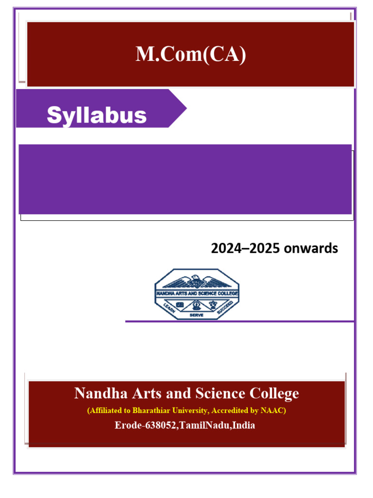 Curriculum Book M.Com CA1 | PDF | Relational Model | Relational Database