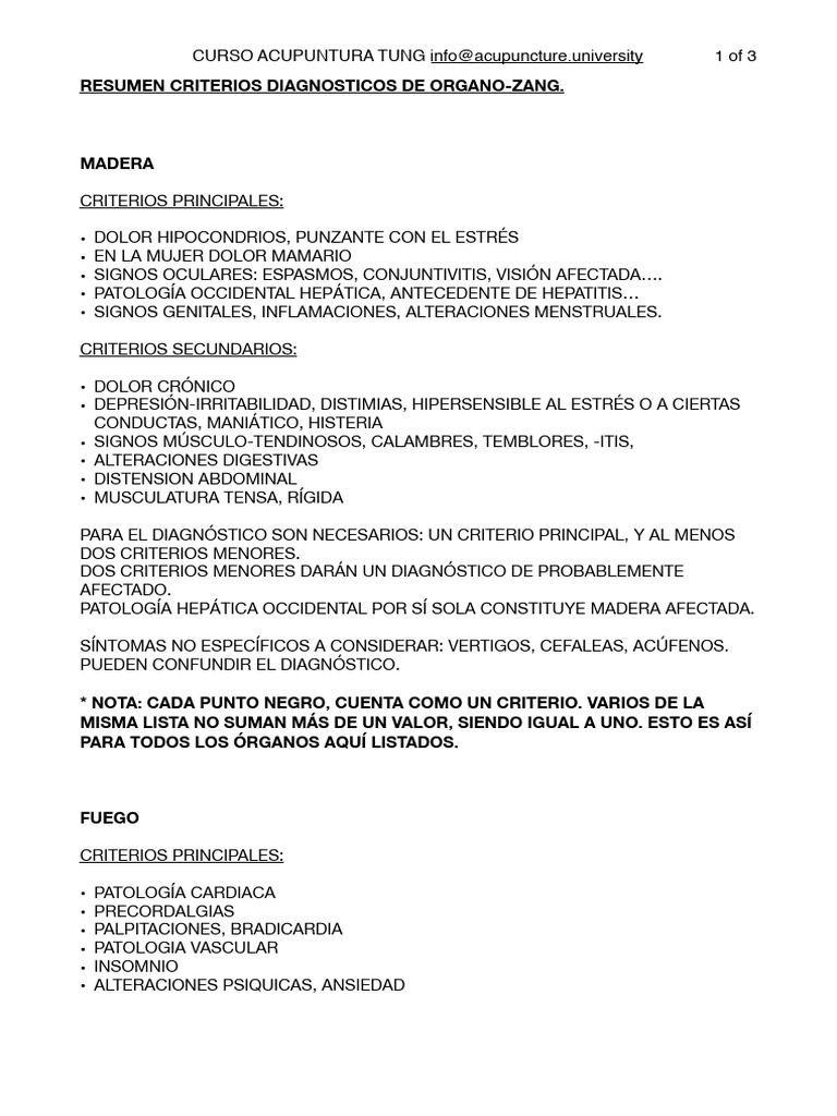 CRITERIOS DE ORGANO | PDF | Enfermedades y trastornos | Especialidades Medicas