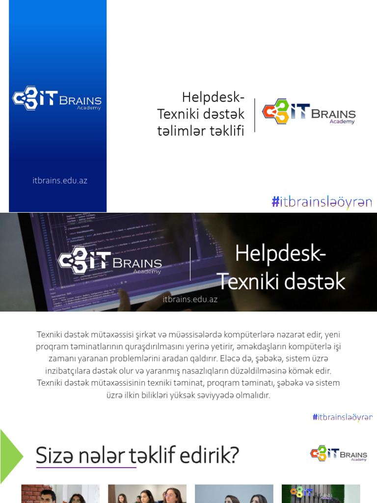 Helpdesk - Təqdimat - IT Brains Academy | PDF