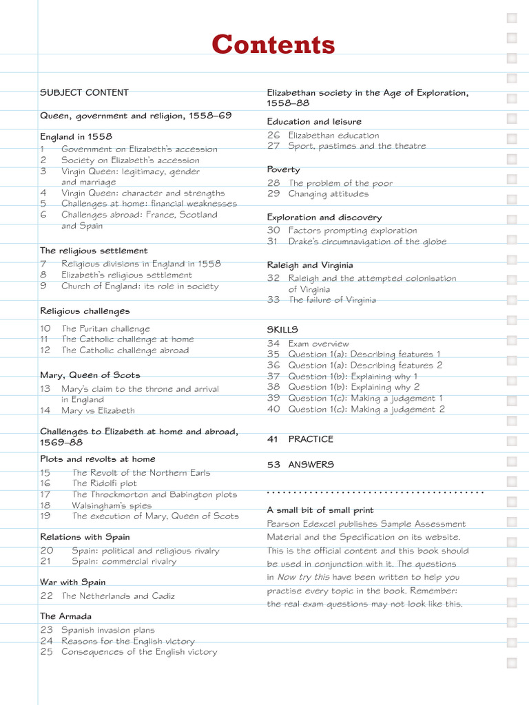 Elizabeth I: Governance and Challenges 1558-88 | PDF | Protestantism ...