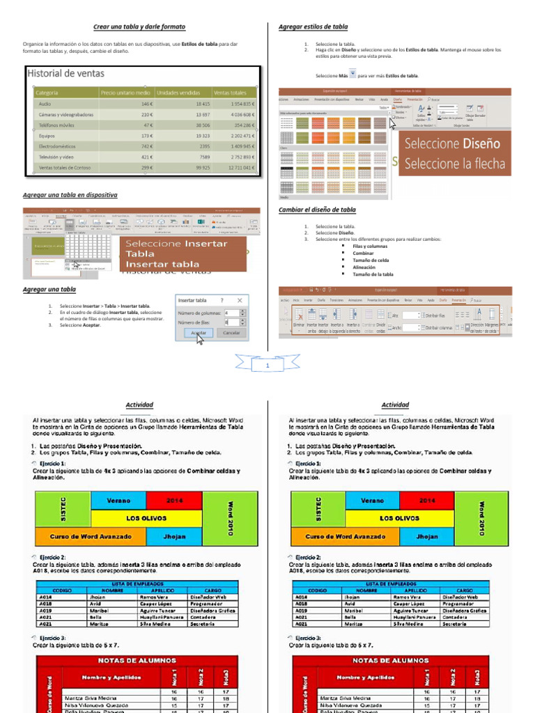 Crear Una Tabla y Darle Formato | Descargar gratis PDF | Informática