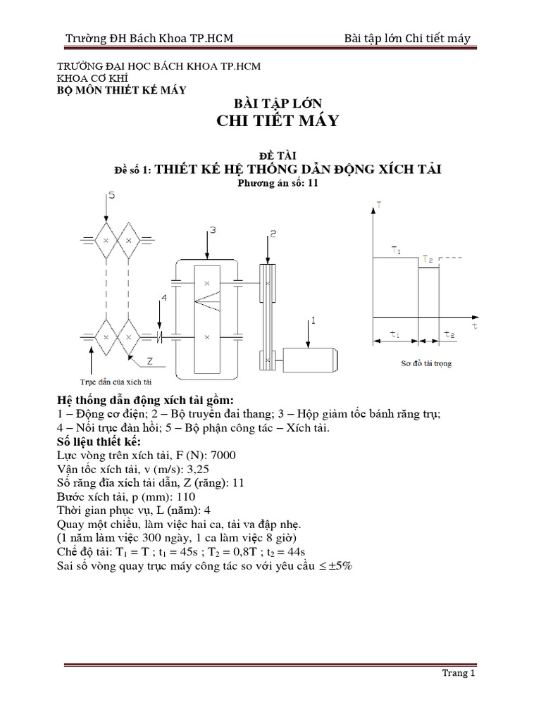 (123doc) Bai Tap Lon Thiet Ke He Thong Dan Dong Xich Tai | PDF