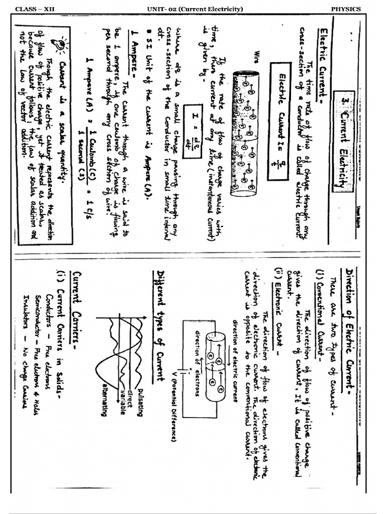 Chapter 3 - Current Electricity | PDF
