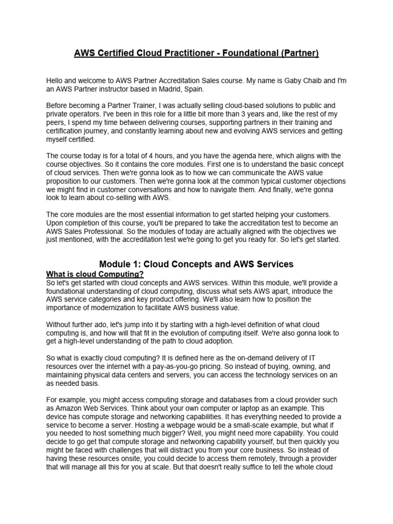 AWS Certified Cloud Practitioner - Foundational | PDF | Cloud Computing ...