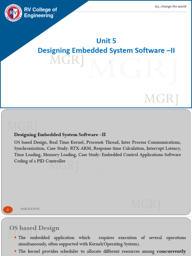 Unit 5 Embedded Software Design Ii 1 Pdf Scheduling Computing Thread Computing