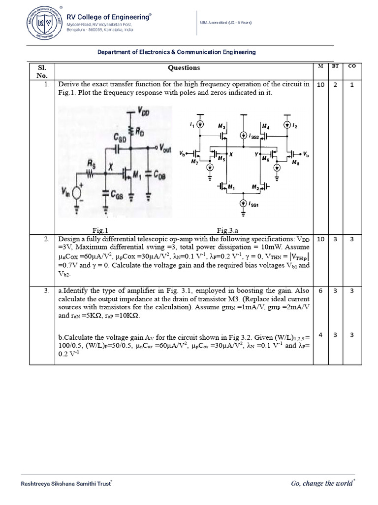 AICD - Test 2 Sol | PDF | Amplifier | Operational Amplifier