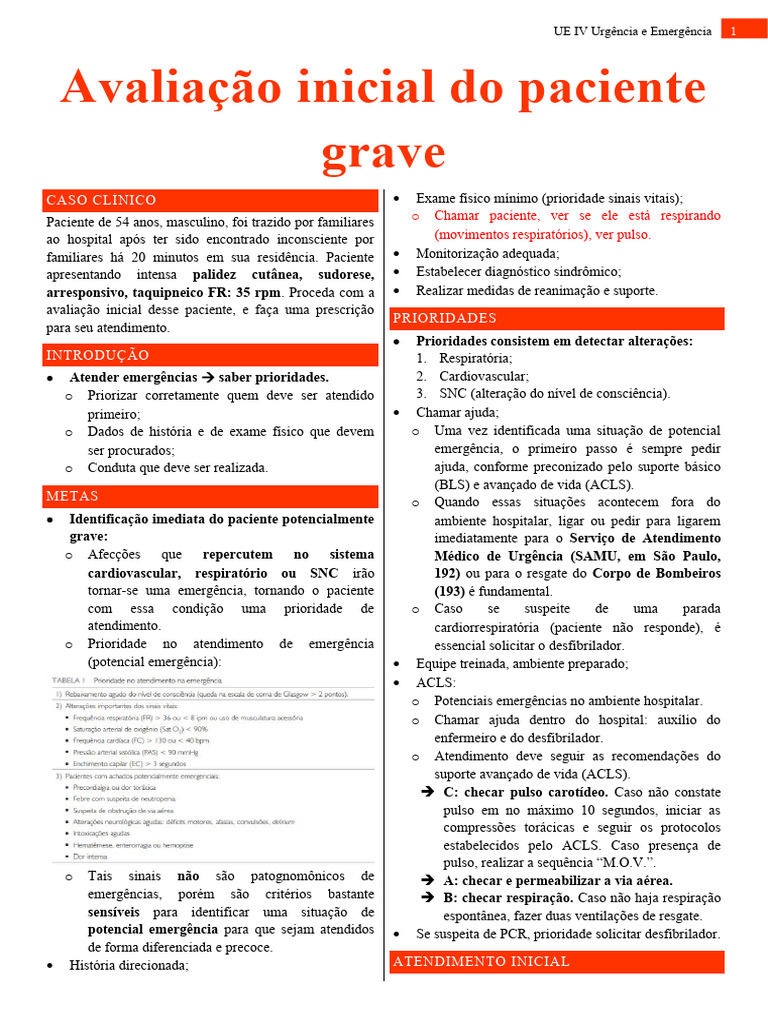 Avaliação de Emergência: Tiragem Subdiafragmática | PDF | Coração ...