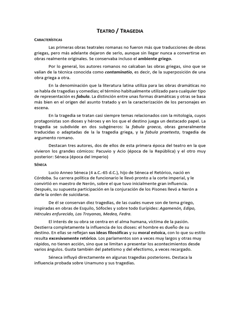 Tragedia Romana: Séneca y sus Influencias | PDF | Séneca El Joven ...