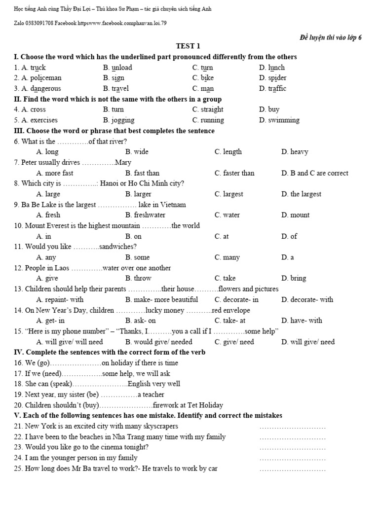 Chinh Phục Bộ Đề Thi Tiếng Anh 6 | PDF | News