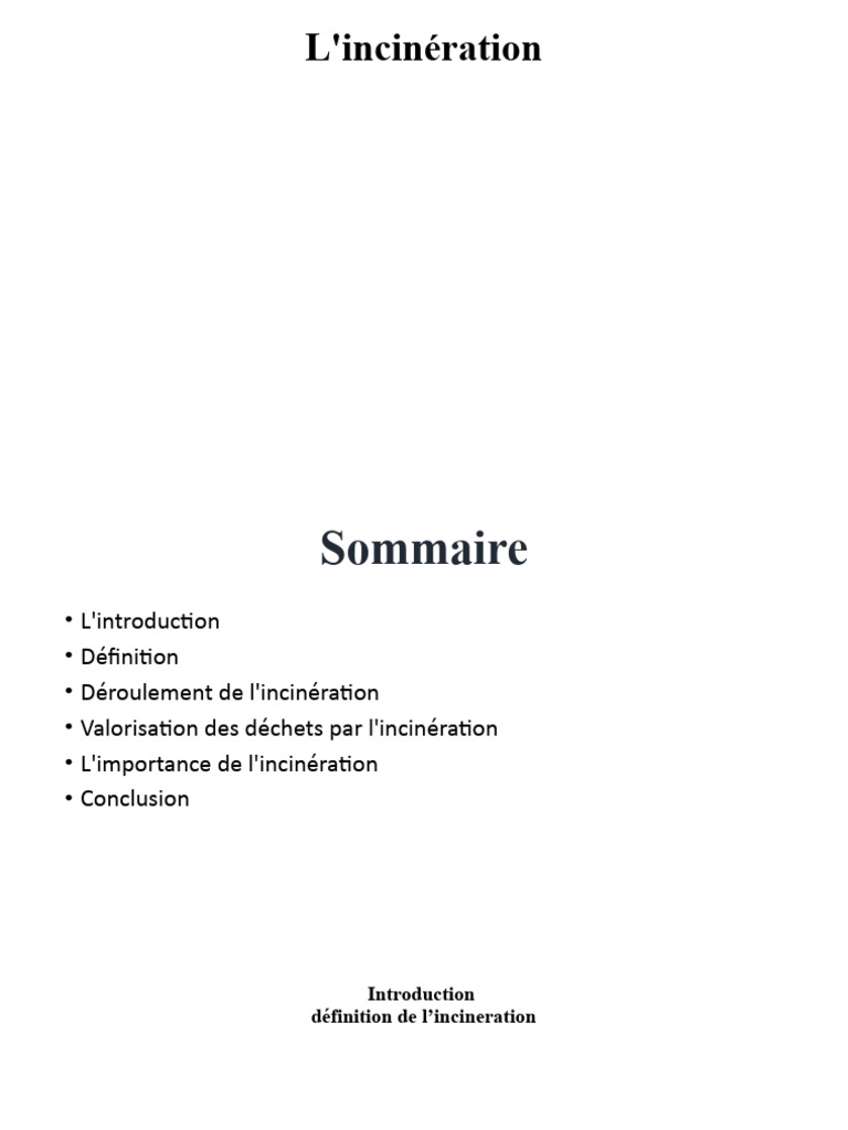 L'Incinération | PDF | Gestion des déchets | Incinération