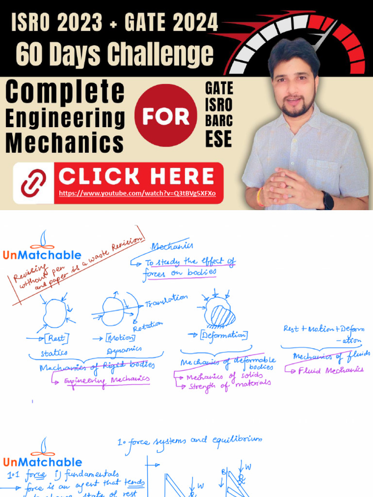 UnMatchable's Complete Engineering Mechanics | Download Free PDF | Force | Acceleration