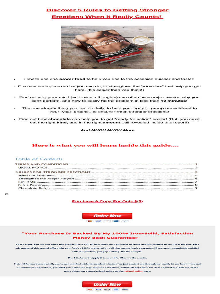 Discover 5 Rules to Getting Stronger Erections .PDF | PDF